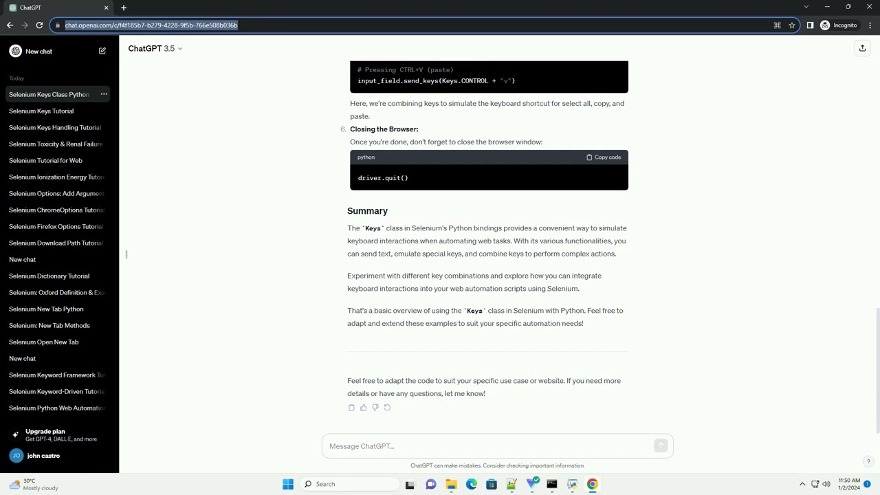 selenium keys class python