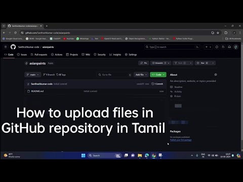 How to upload files on GitHub repository in Tamil.