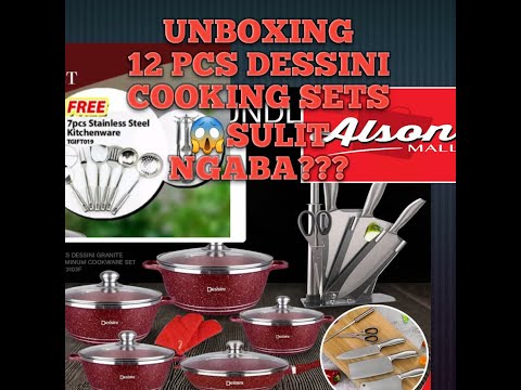 Unboxing 12 pcs Dessini cookware set #freesetsoftheknife#freesetsofkitchenwaRe#madeinItaly