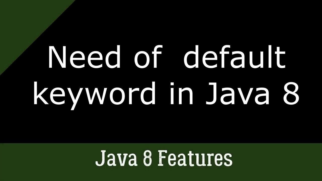 Java 8 Default Keyword