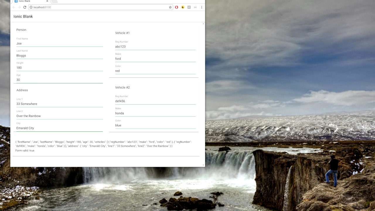 Ionic 2/3 Dynamic Form Building Complex Objects
