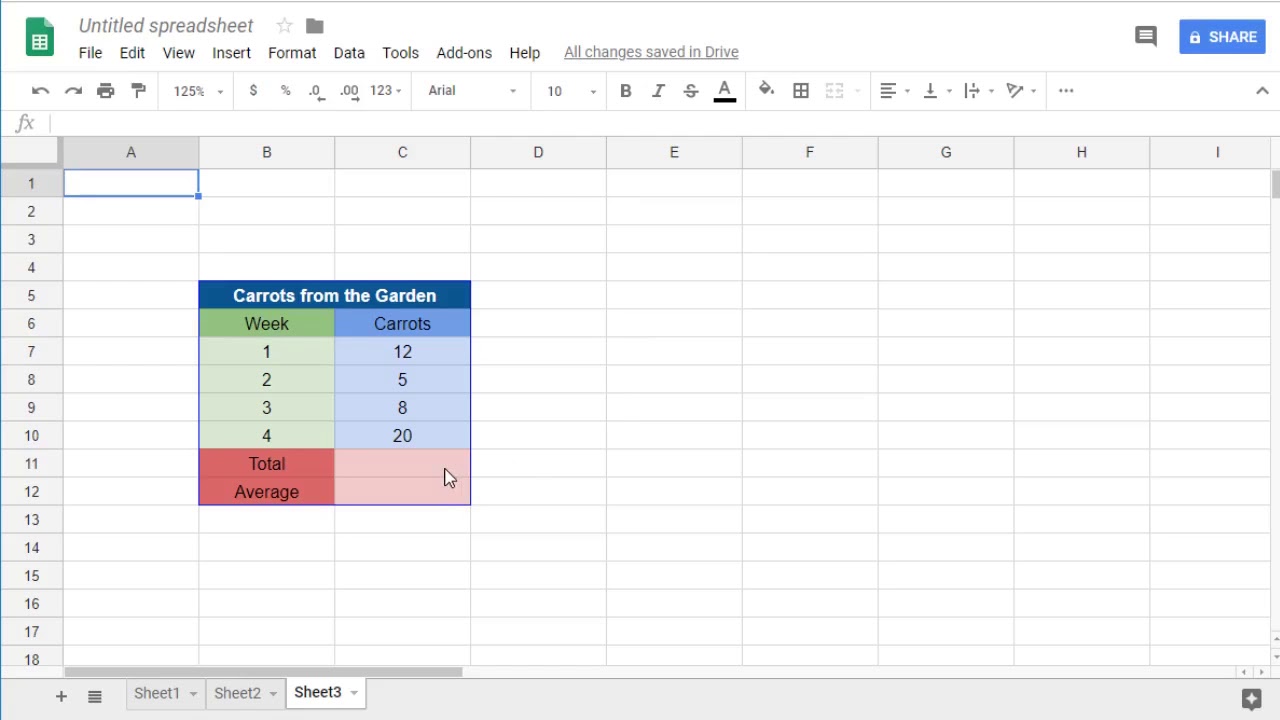 Calculating Basic Arithmetic using Google Sheets