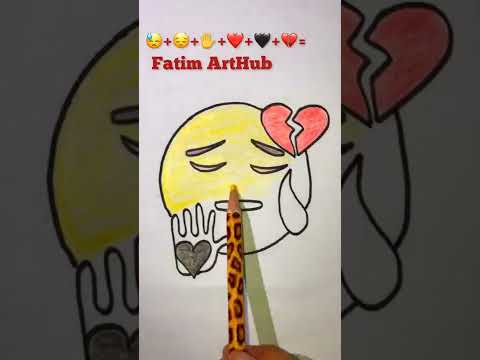 Broken Heart 💔 6 Emoji Satisfying creative art #creativeart #shorts #brokenheart #emojimix