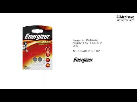 Energizer LR44 A76 Alkaline 1 5V Pack of 2 cells LR44P2EN PK2