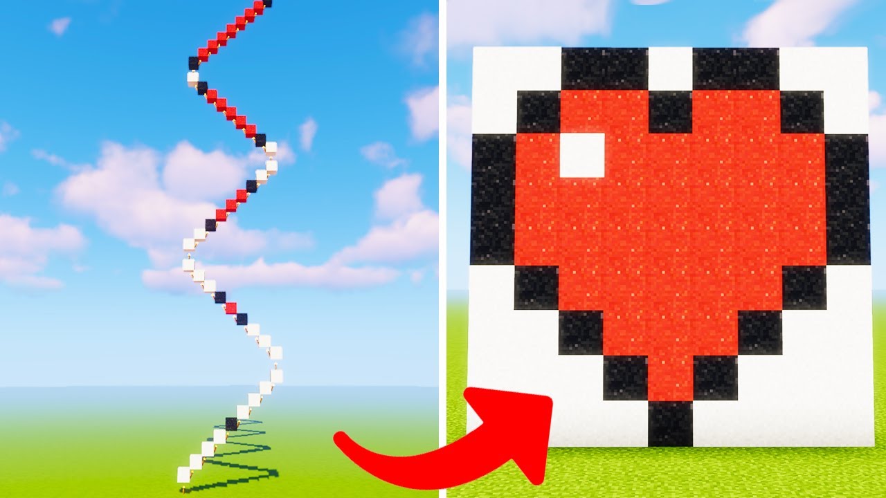 Minecraft Falling Pixel Art (Heart) Tutorial!