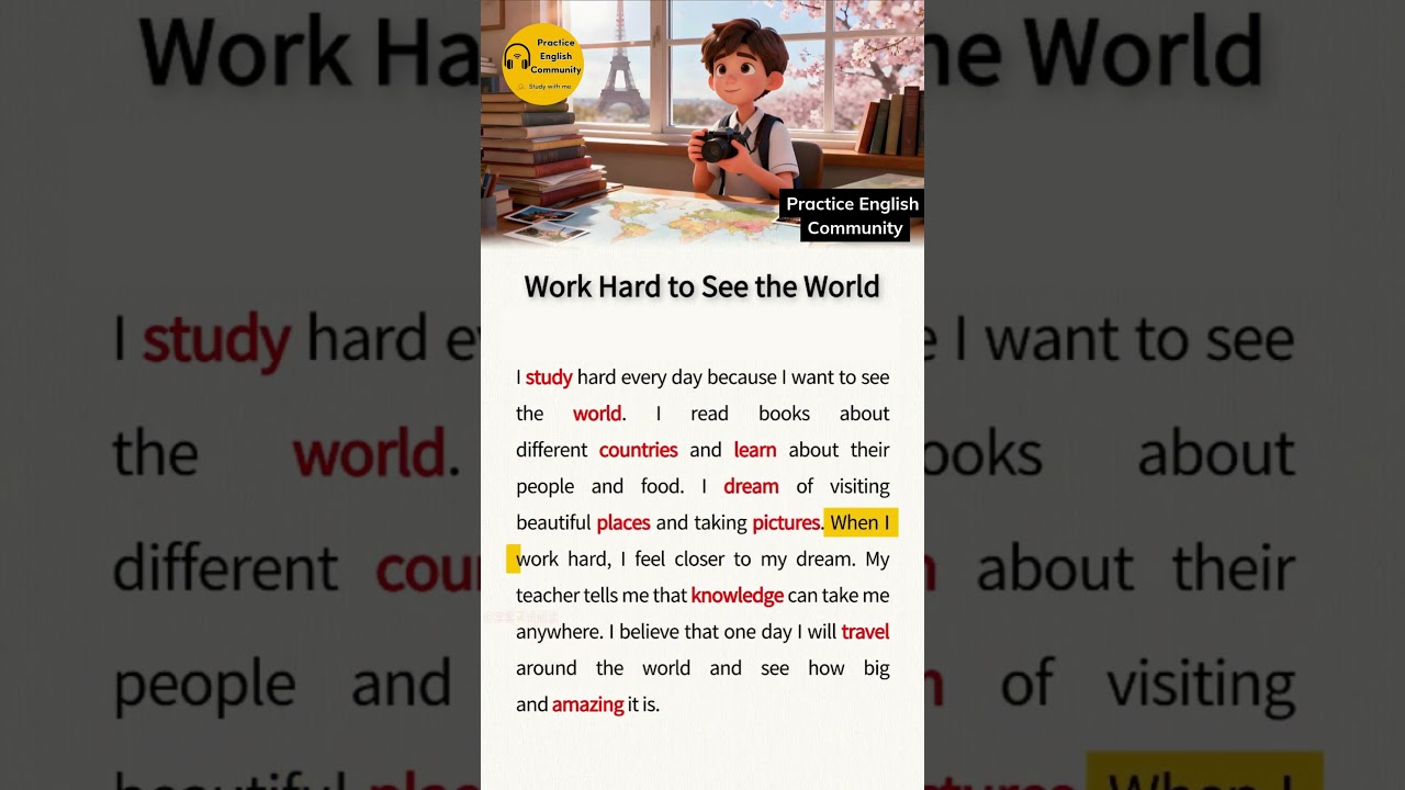 Practice Shadowing: English Listening Practice – Work Hard To See The ...