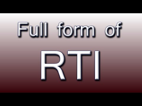 Full form of RTI