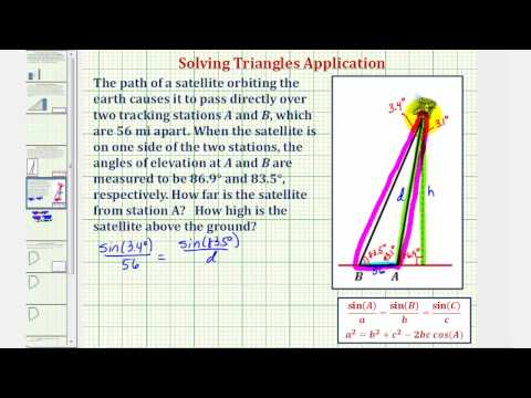 Ex: Law of Sine to Determine a Height of a Satellite Given Two Angles ...