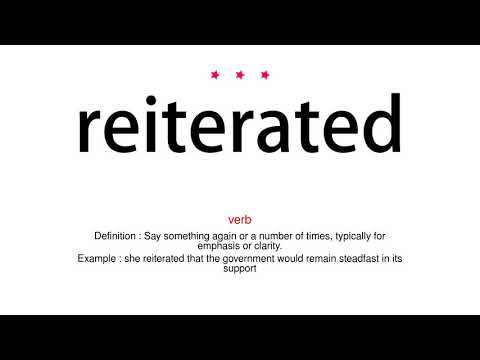 How to pronounce reiterated - Vocab Today
