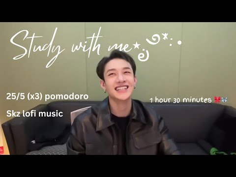 STUDY WITH BANGCHAN🐺🎀 || POMODORO WITH BREAKS|| SKZ CHILL LOFI 🎶🩰