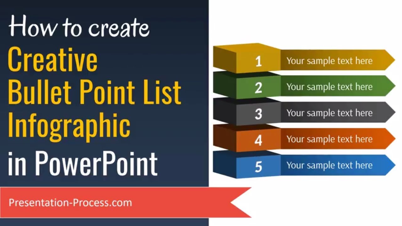 Creative Bullet Point List Infographic in PowerPoint