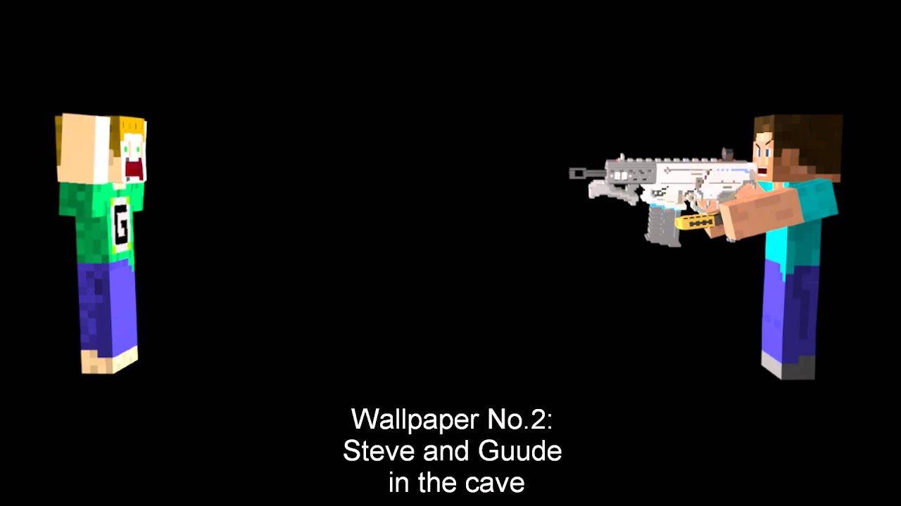 Minecraft Wallpaper Showcase: Steve and Guude in the Cave! (( With Download link ))