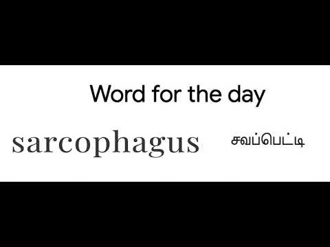 word for the day-sarcophagus-Meaning in Tamil- Vocabulary