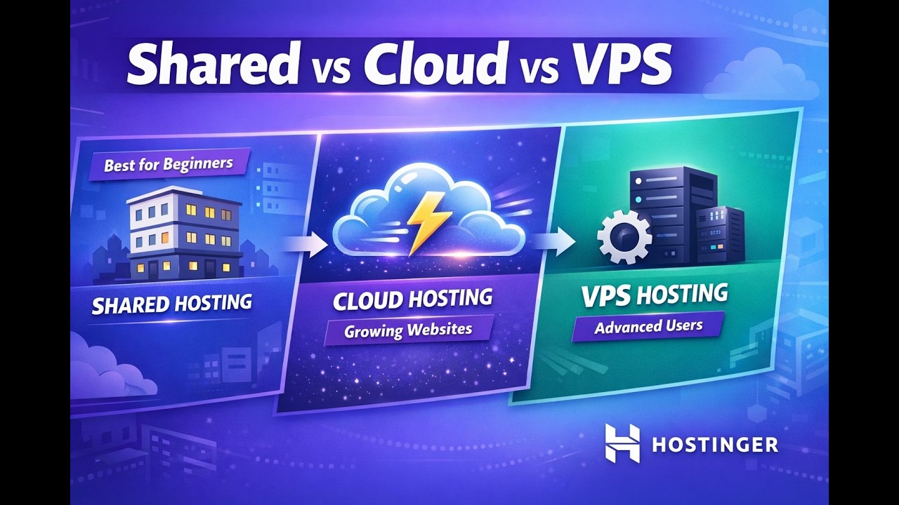 Shared vs Cloud vs VPS – Don’t Choose the Wrong Hostinger Plan