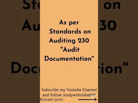 Meaning of Audit Documentation. Standards on Auditing 230#shorts