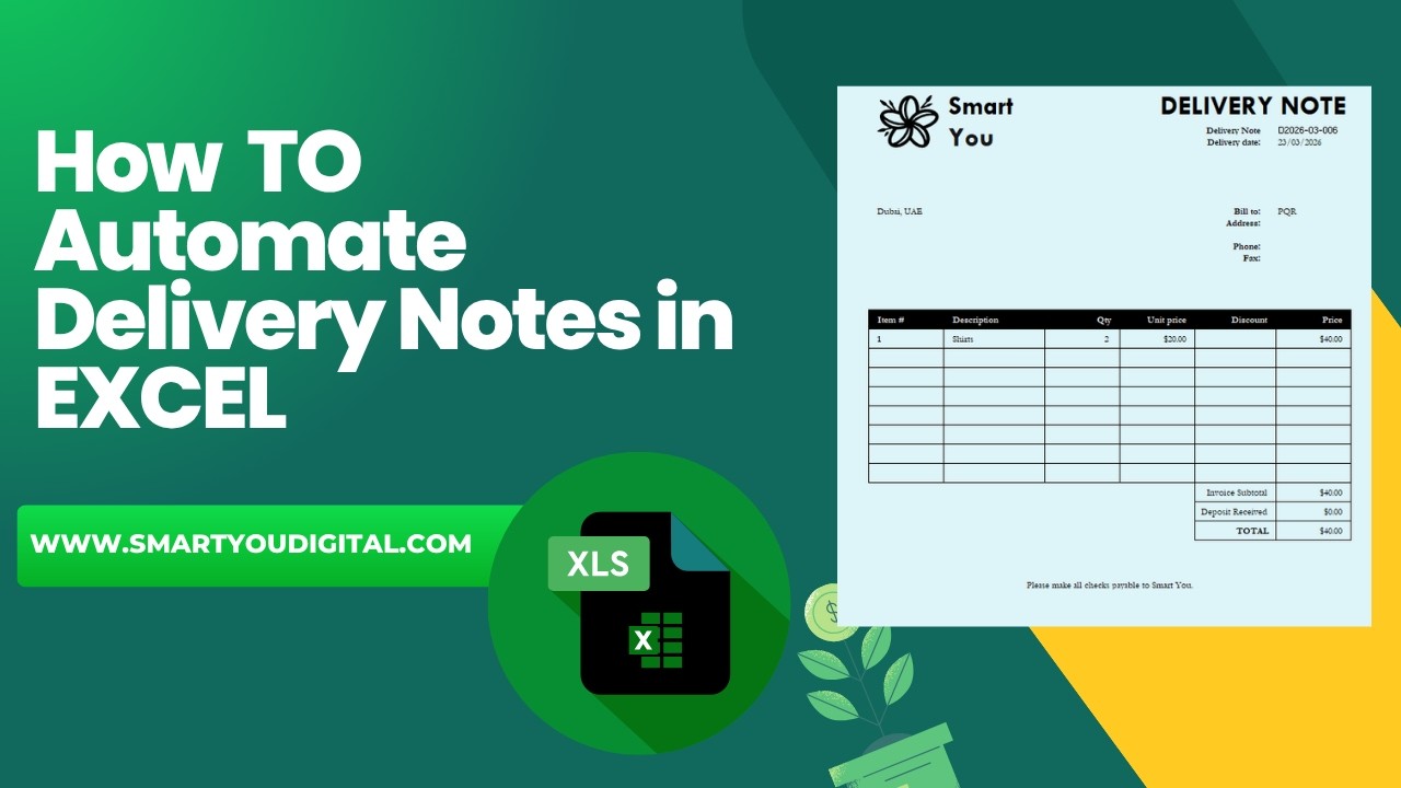 How to Automate Delivery Notes using Simple Excel (Step by Step Tutorial)