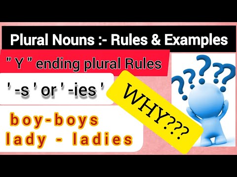 Plurals of Words ending in "-Y" l. Singular & plural