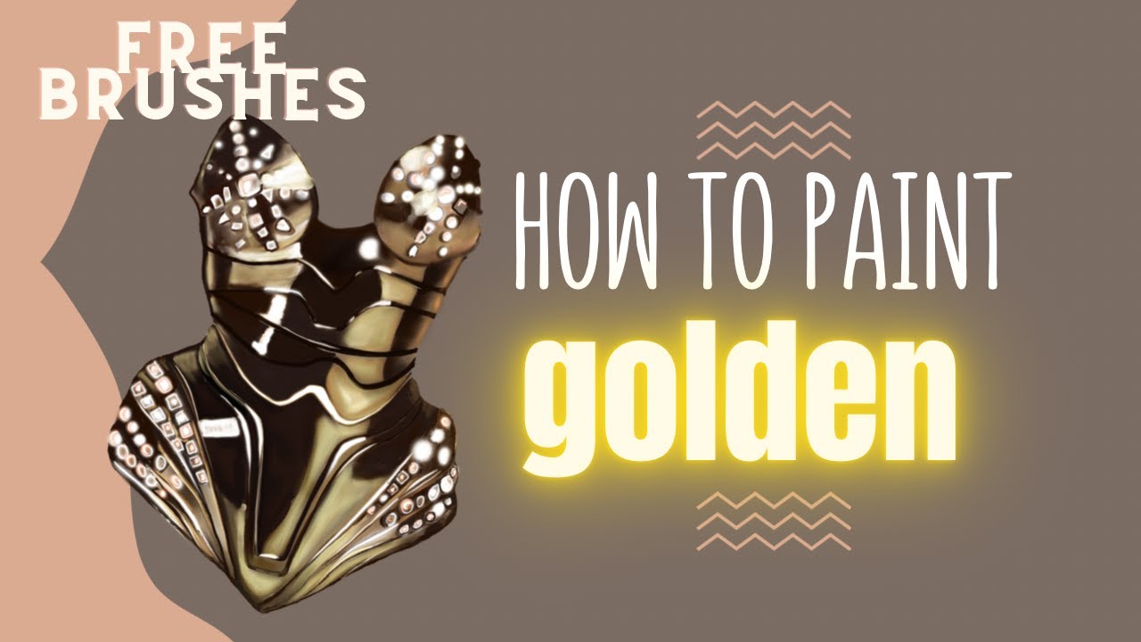 How to paint golden in procreate | Free brushes dont miss it