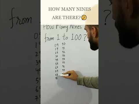 MATHEMATICAL REASONING | FROM 1 TO 100 | HOW MANY NINES ARE THERE? #shorts