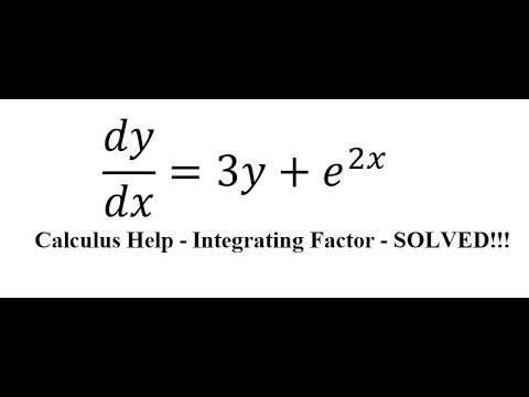 Calculus Help: Integrating Factor - Differential Equations - dy/dx=3y+e^2x -