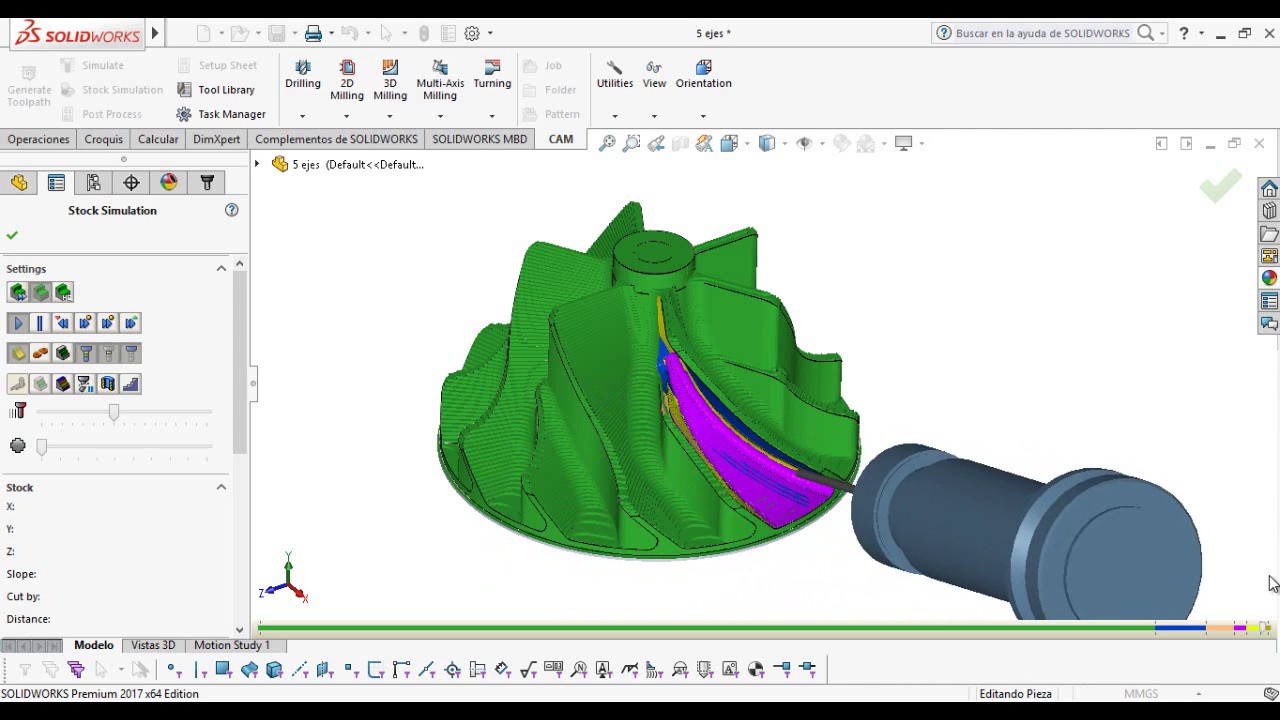 HSMworks 5 axis roughing