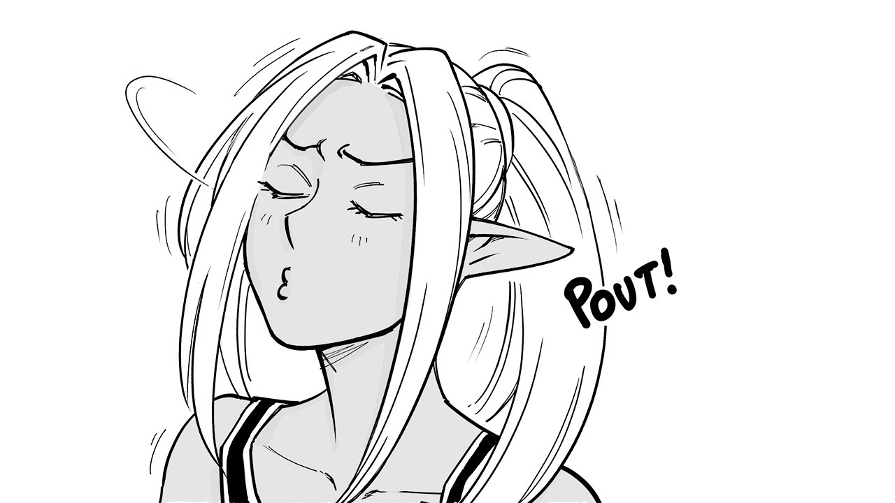Pouty Dark Elf | comic by baalbuddy