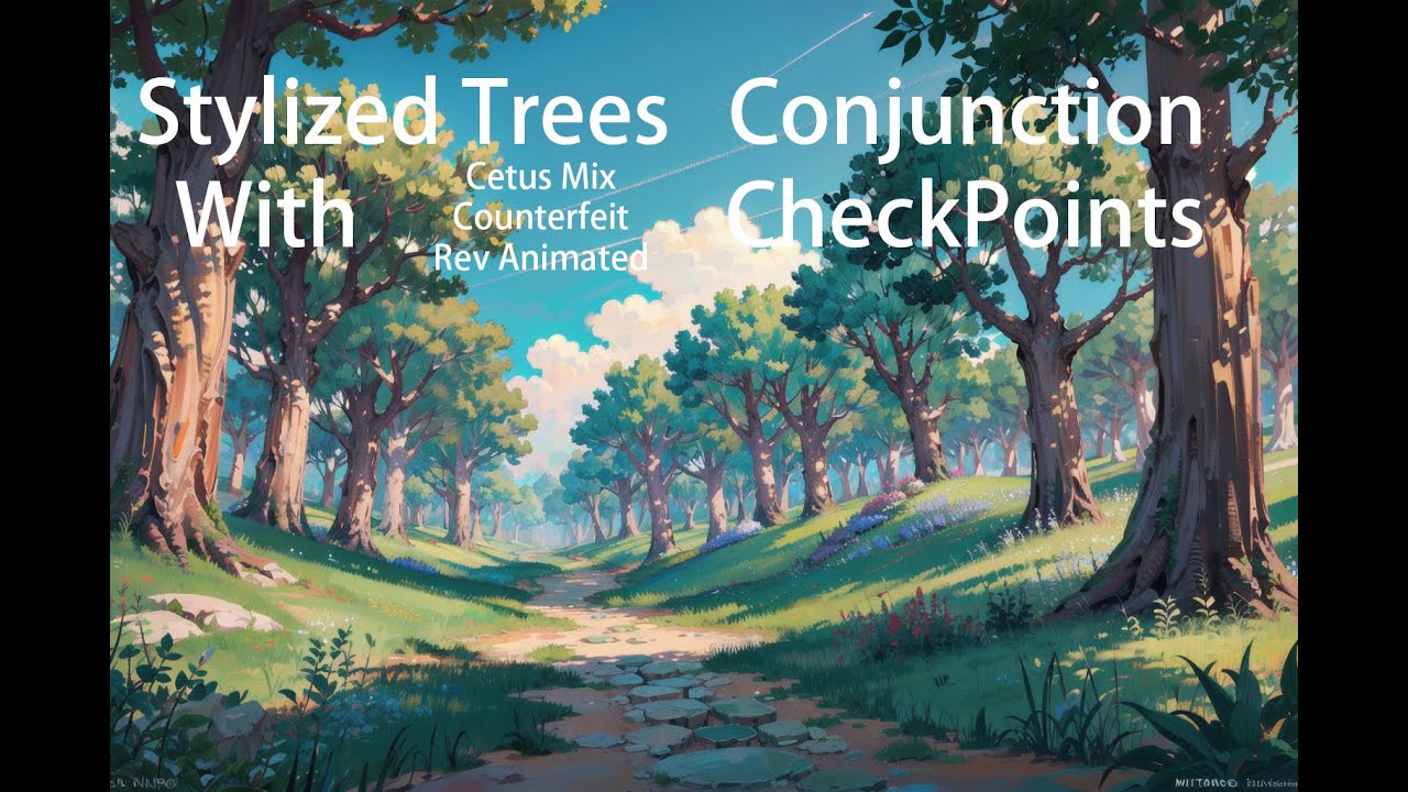 CGSOREAL - Stylized Trees LORA conjunction with 3  Models Stable Diffusion