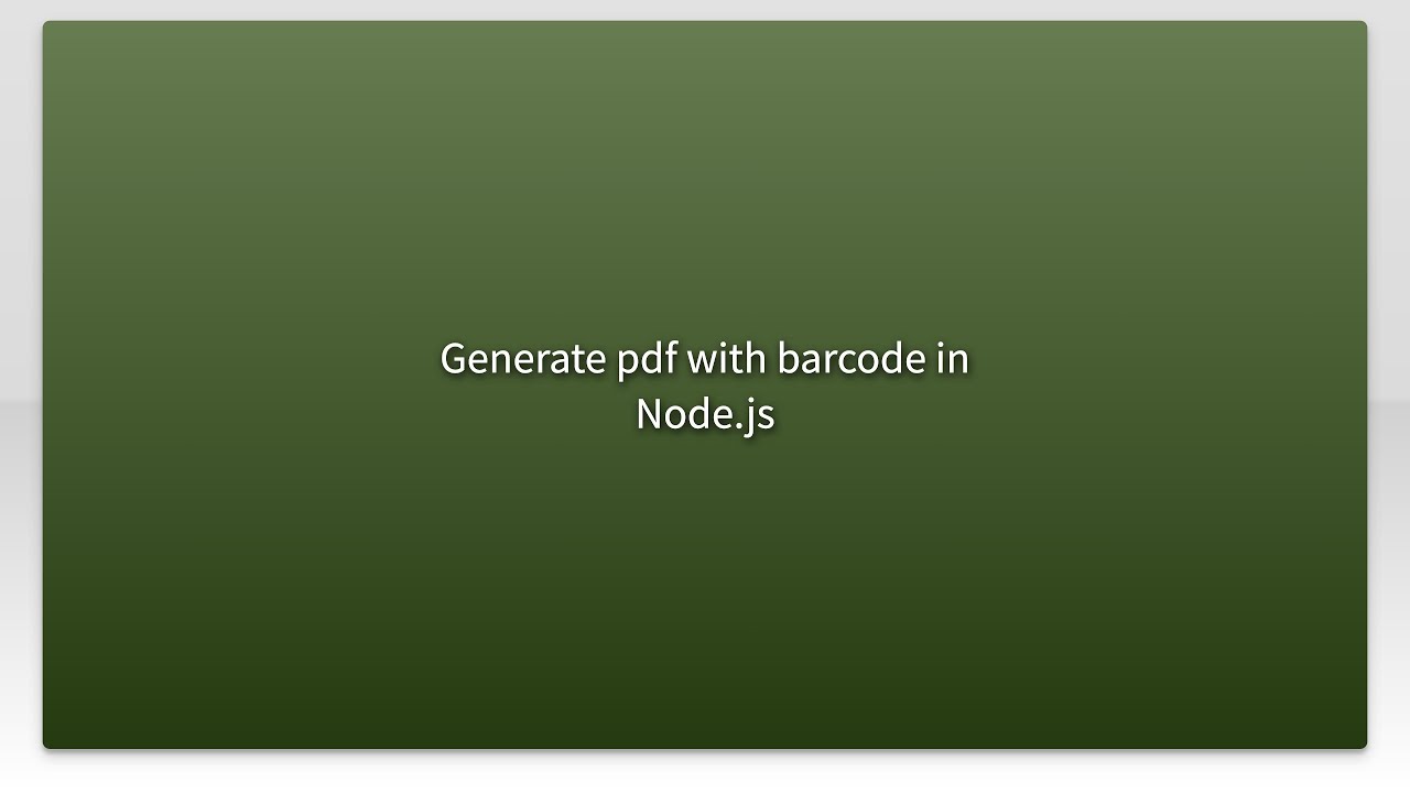 Generate pdf with barcode in Node.js