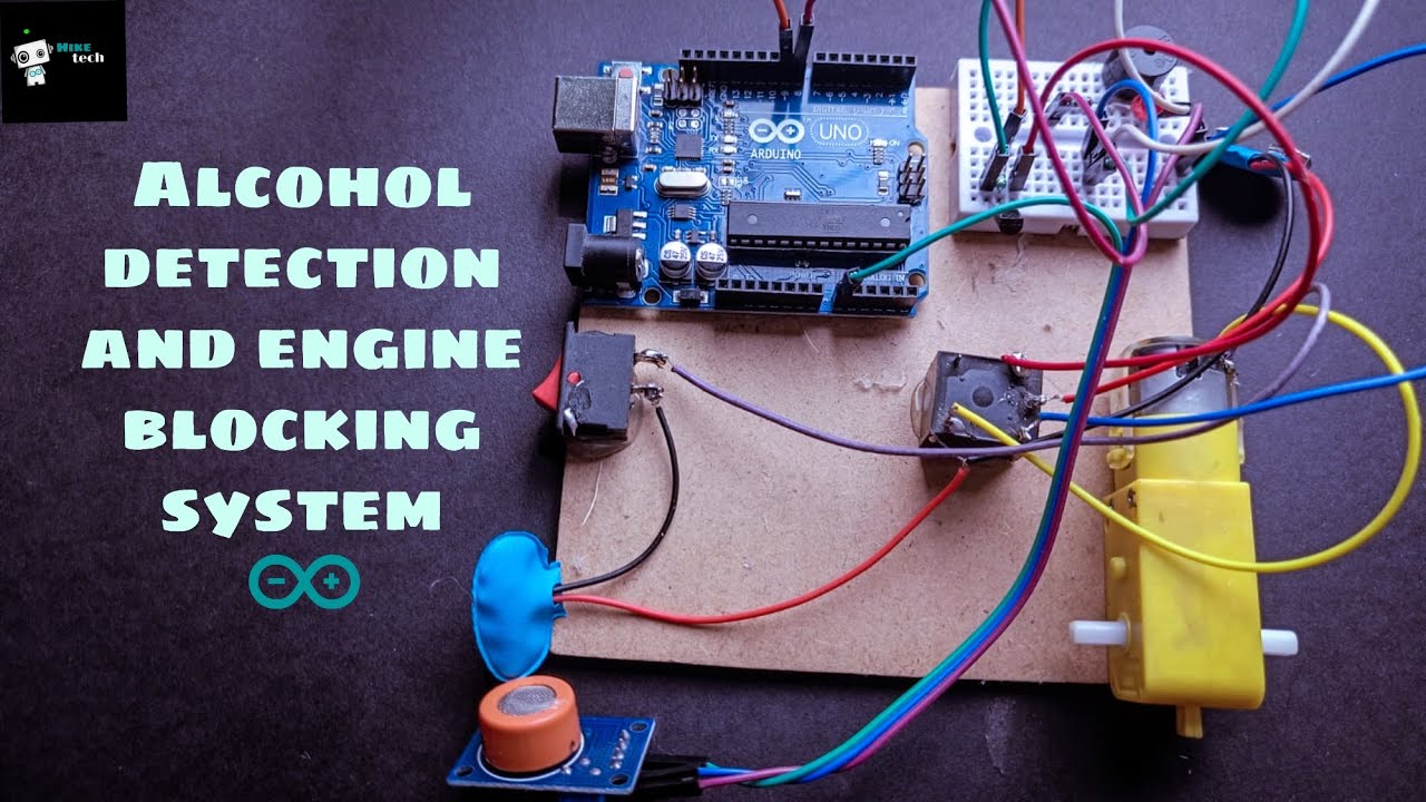 Alcohol detection and engine locking system using Arduino Uno and MQ3 sensor.