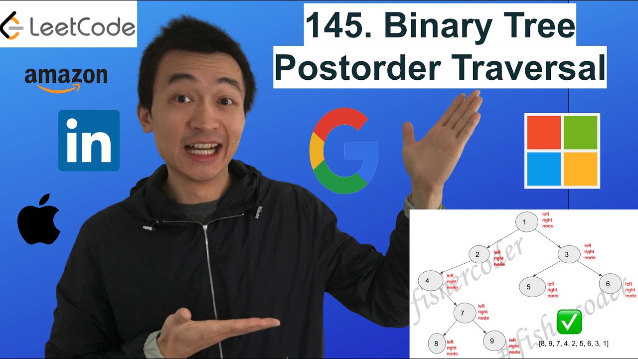 LeetCode 145. Binary Tree Postorder Traversal RECURSIVELY - Interview Prep Ep 68