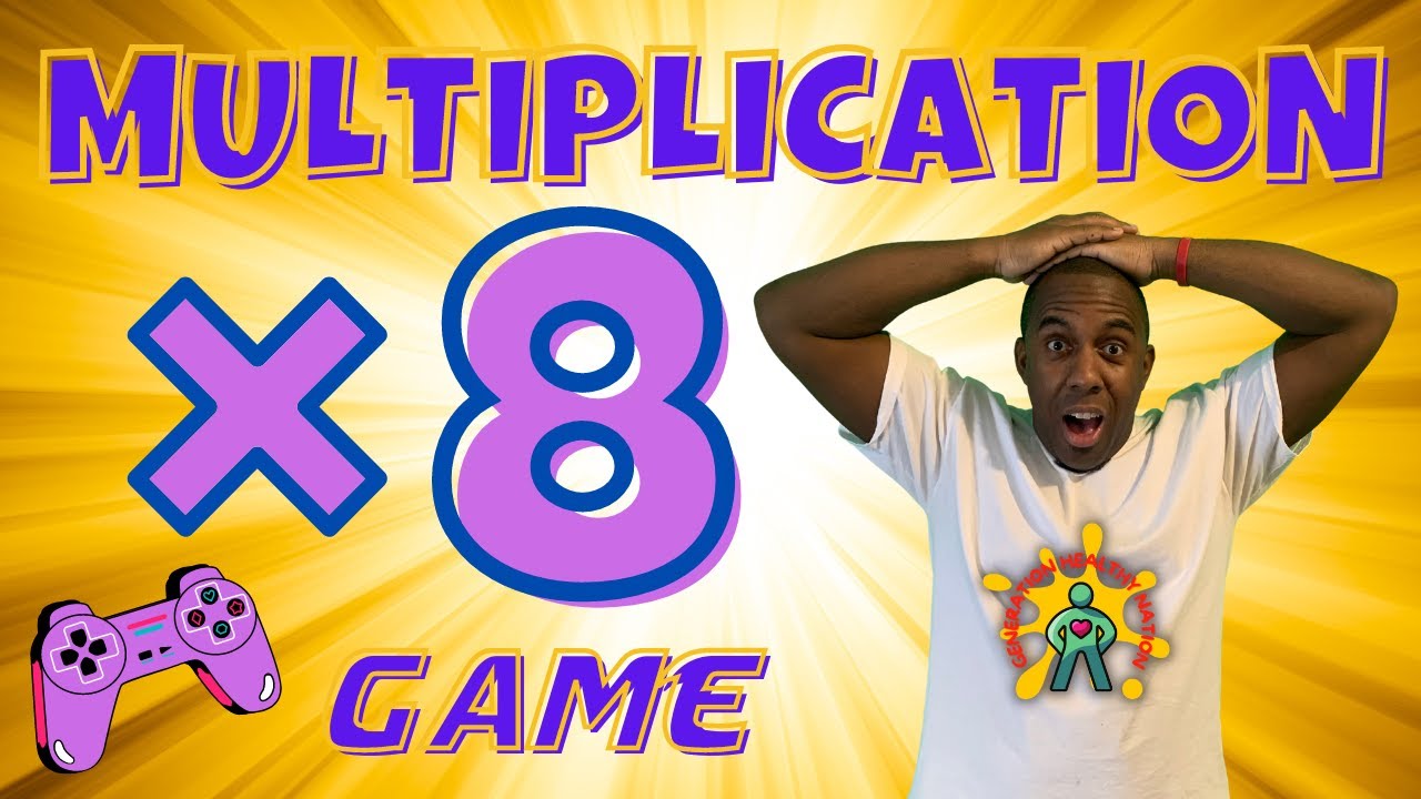 8X MULTIPLICATION GAME! BRAIN BREAK EXERCISE, MOVEMENT ACTIVITY. MATH GAME. TIMES TABLES