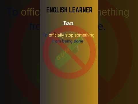 English Word - Ban - Meaning With An Example #englishwords #english #ban
