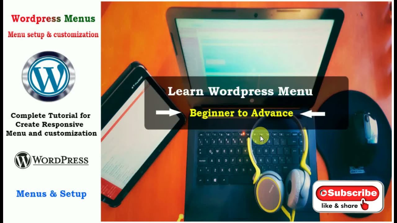 WordPress menus tutorial for beginner to advance level