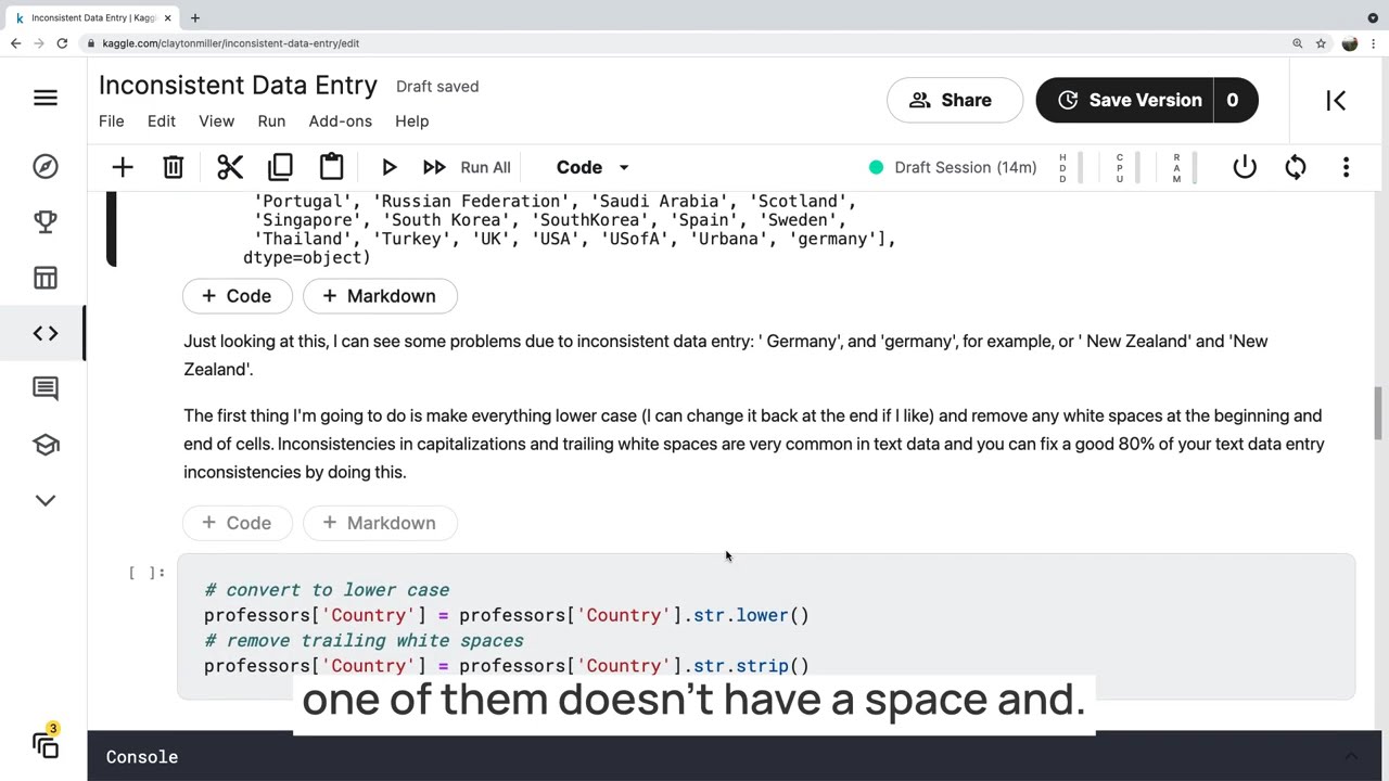 Inconsistent Data Entry - Data Cleaning Fundamentals