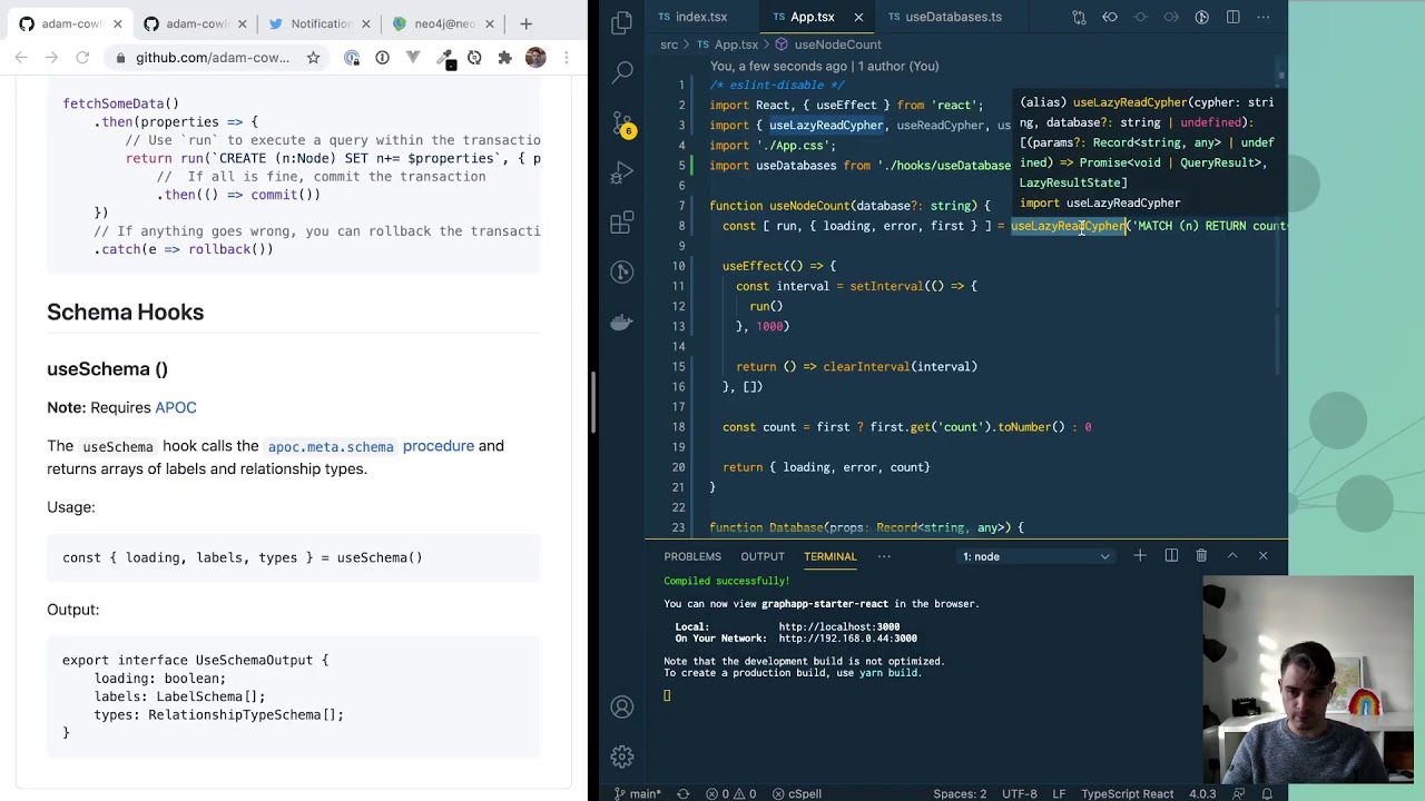 Video: Neo4j and Typescript - Using the new useSchema React Hook - Graph Database & Analytics