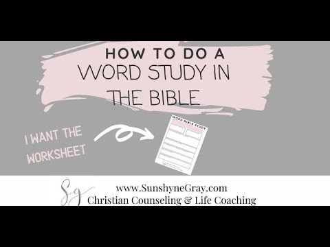 How to do a Word Study in the Bible