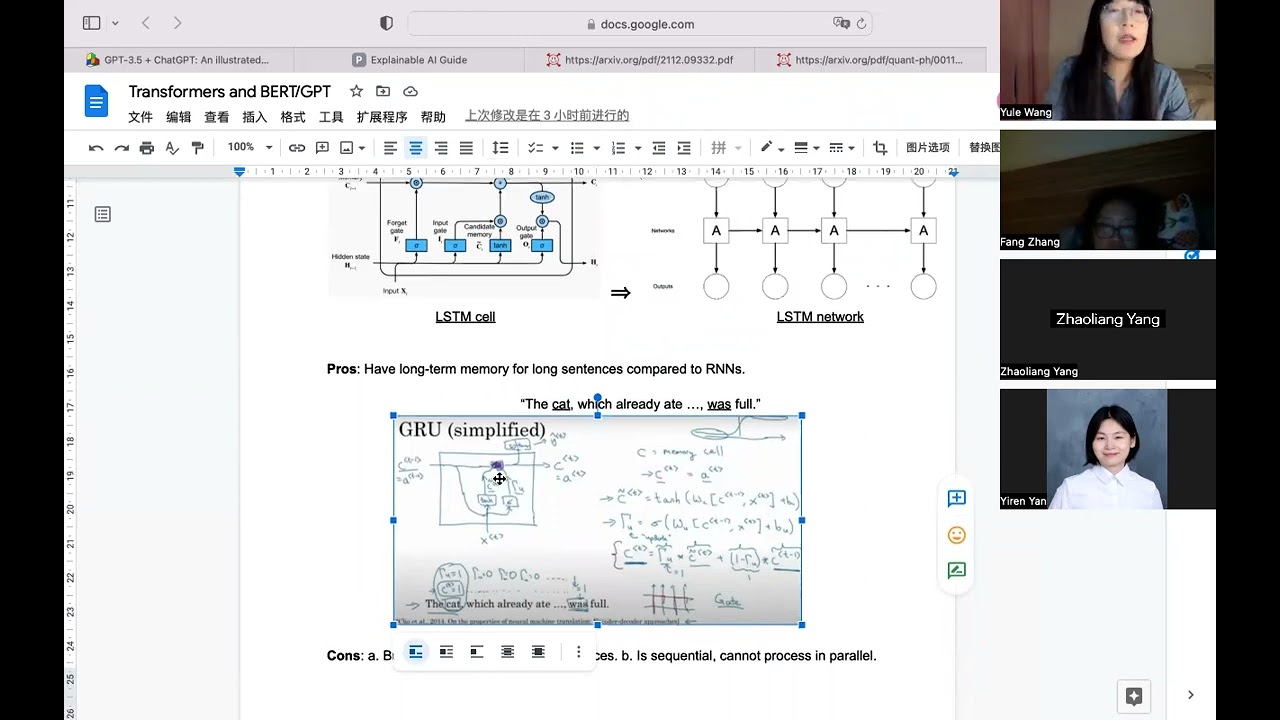 Transformer based BERT and GPT by Yule Wang