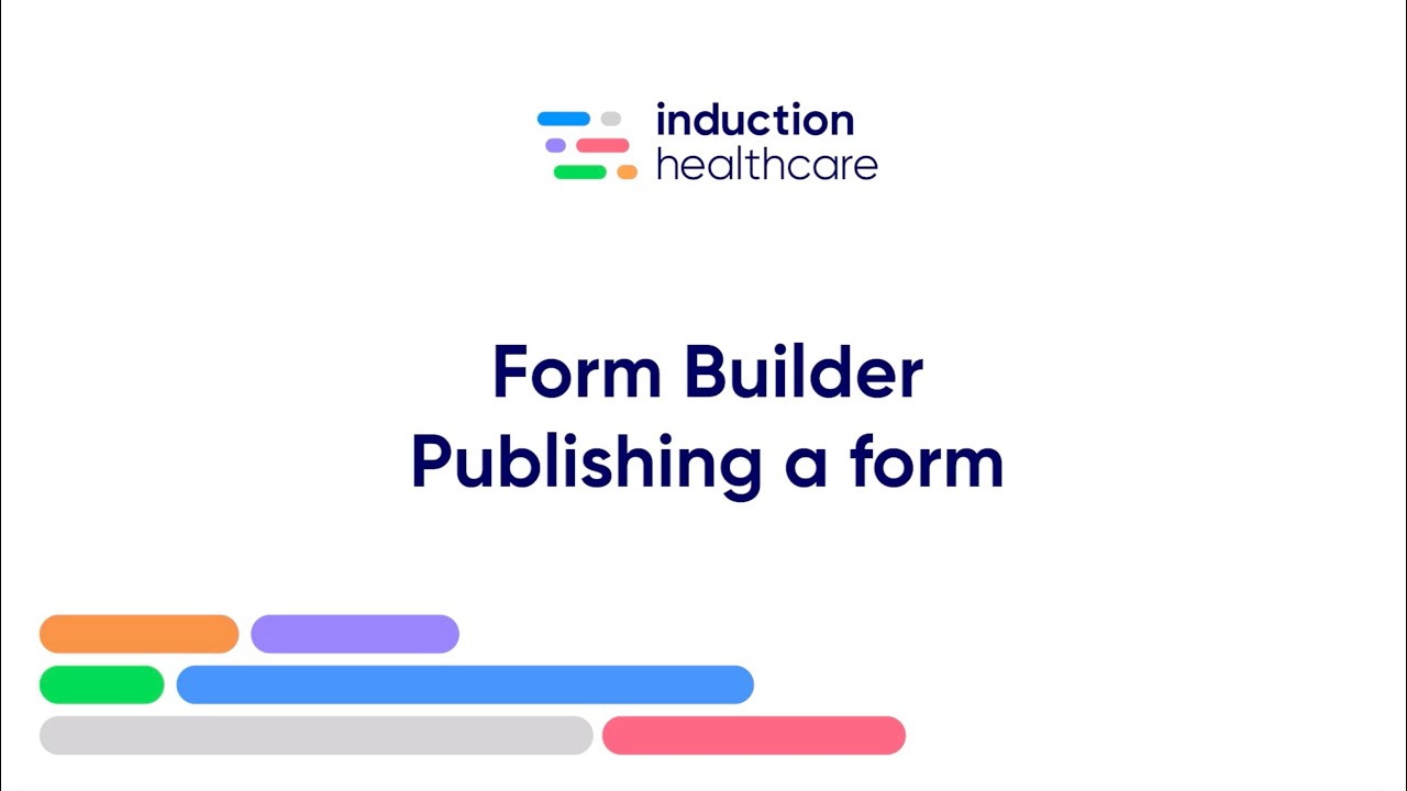 Induction Form Builder - How to publish a form