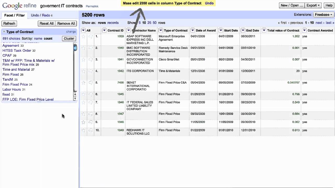 Google Refine 2.0 - Introduction (1 of 3) (video version 2)