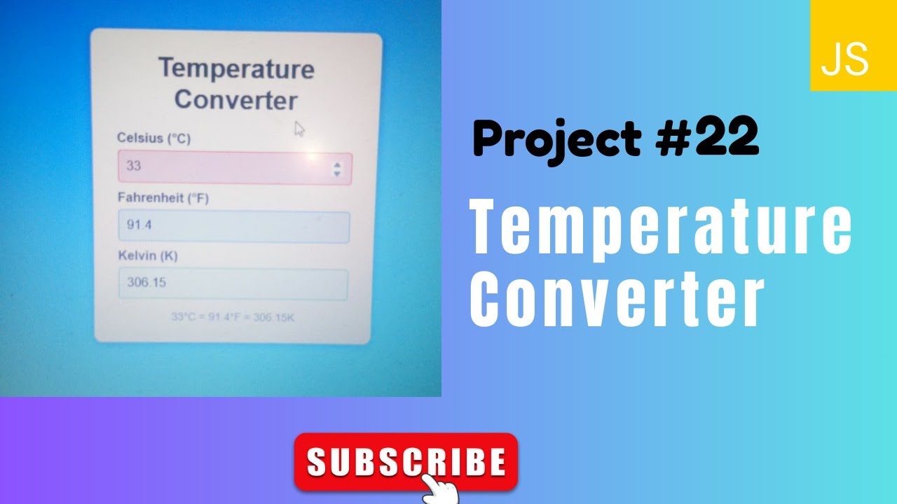 Build a Temperature Converter in JavaScript | Beginner Project 🚀 | 22nd JavaScript Project