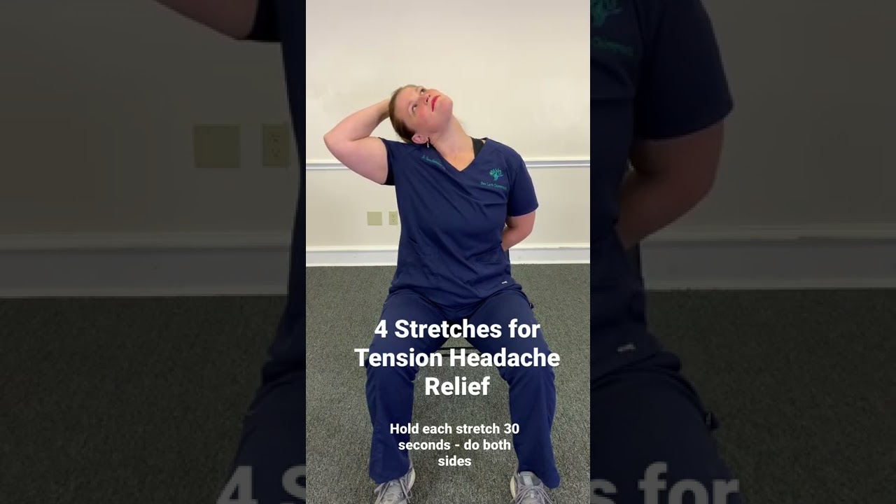 4 Stretches for Tension Headache Relief #headacherelief