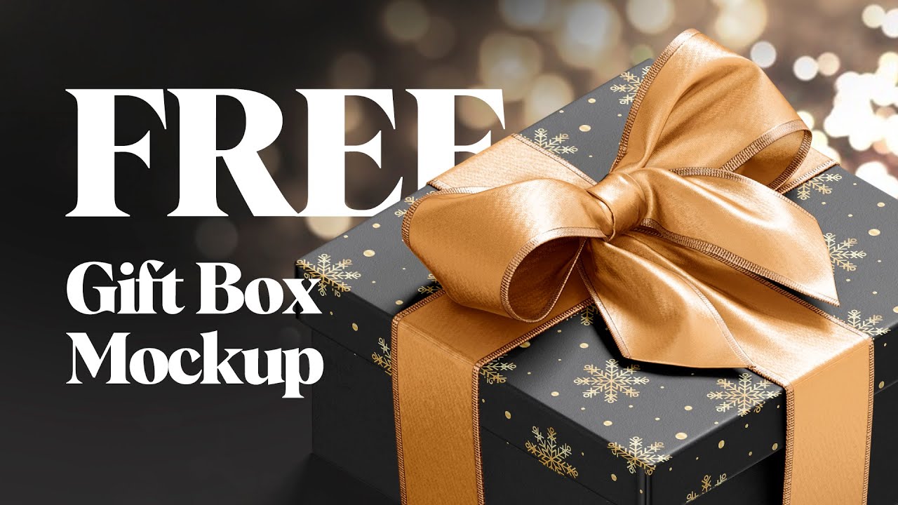 Free Gift Box Mockup Presentation