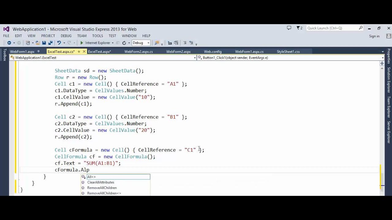 OpenXml - How to create Excel file with formula