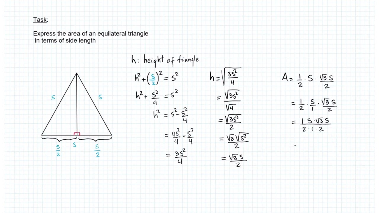 Area Of An Equilateral Triangle Formula