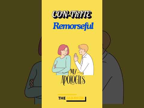 Vocabulary (remorseful, Contrite) with mnemonics @The marker