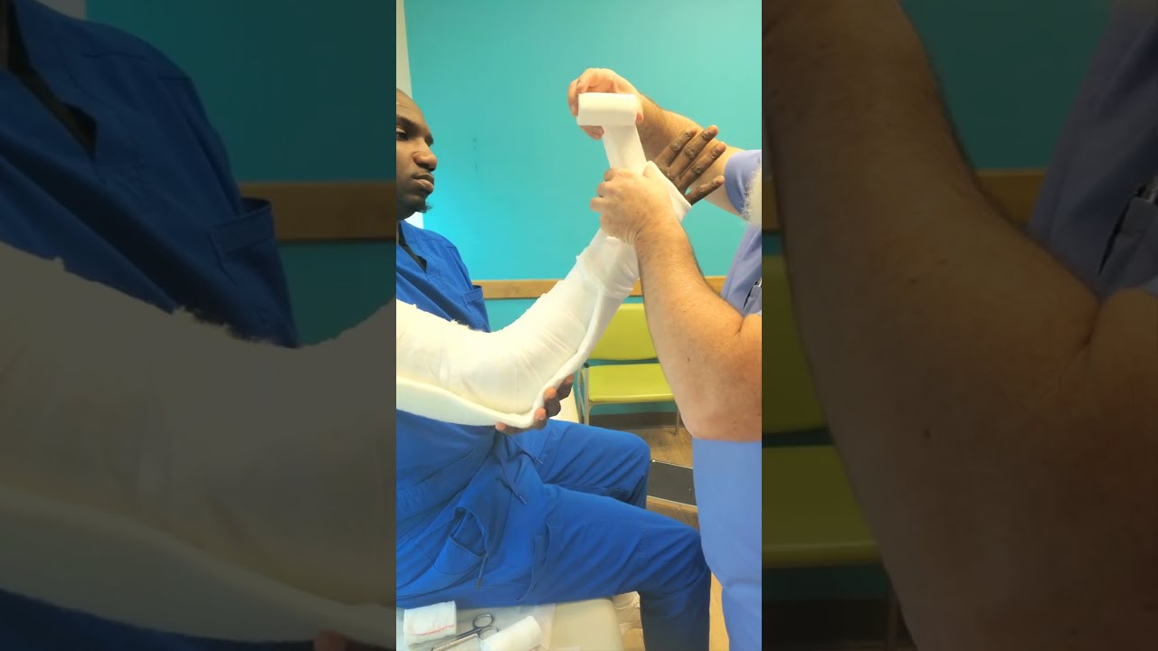 How to Make a Long Arm Posterior Arm Splint / Elbow Splint (part 1 of 2)