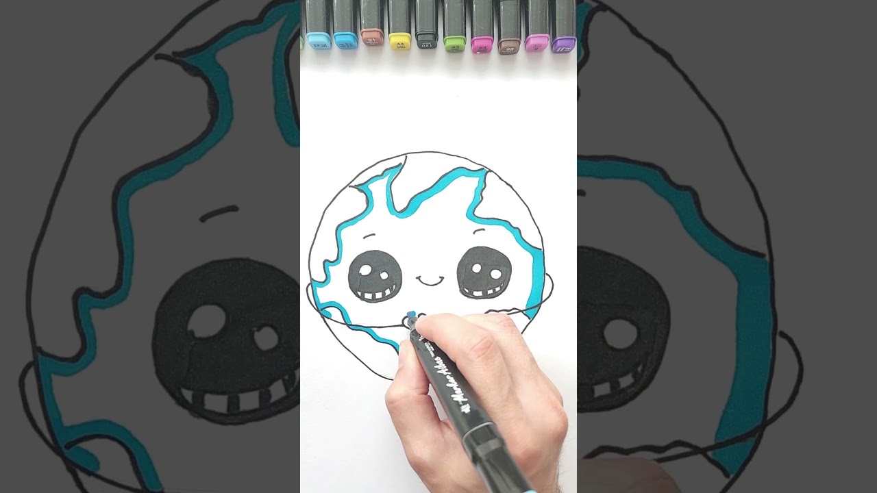 cute Earth #shorts #shortvideo #drawing #howtodraw #cute #earth