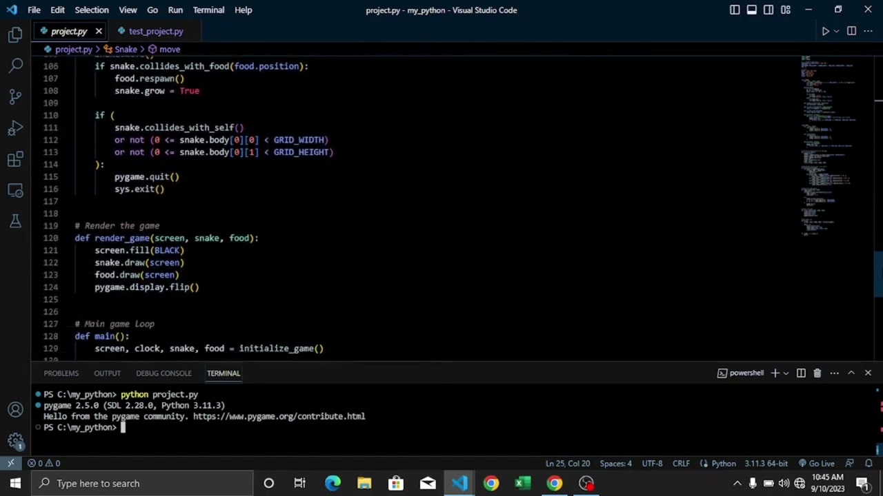 cs50p final project (simple snake game)