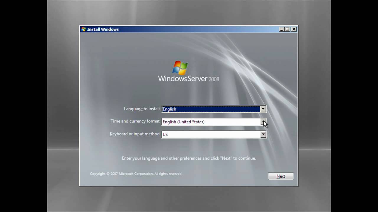 Installing Windows Server 2008 Enterprise Edition