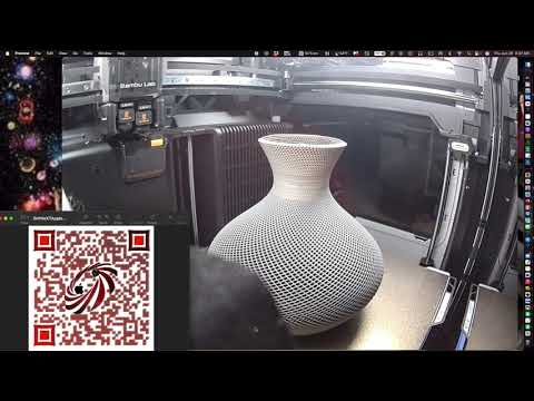 NeXT 3-D Print NeXT LOGO ,Bambu H2D Vase Maker to design and create 1st 3-d printed Vase and QRCode